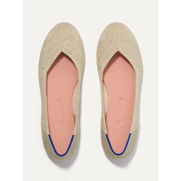 Rothy's | Shoes | New Rothys Flat Light Gold Metallic Shimmery Size 25 ...
